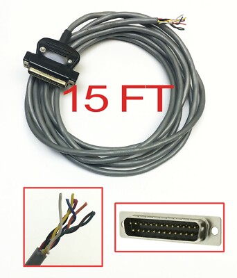 15' Foot Belden T 9538 DB25 Male to Bare Ends Cable 25 Pin Style 2464 ...
