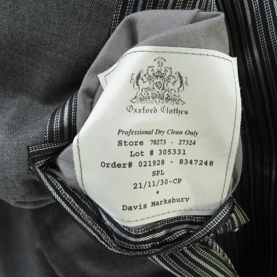 Oxxford Blazer Jacket Coat Men 40R Gray Solid Wool Two Button Surgeon ...