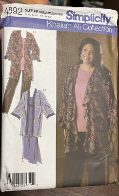 Simplicity Pattern 4892 Blouse Skirt Pants Dress Tunic Kimono 18W 20W ...
