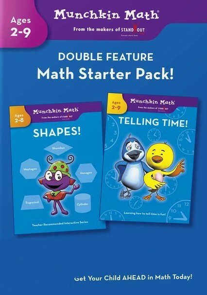 Munchkin Math - Double Feature: Shapes & Telling Time Ages 2-9 (DVD ...