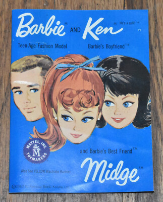 Vintage 1962 Mattel Midge Barbie & Ken Teen Fashion Model Doll Booklet ...