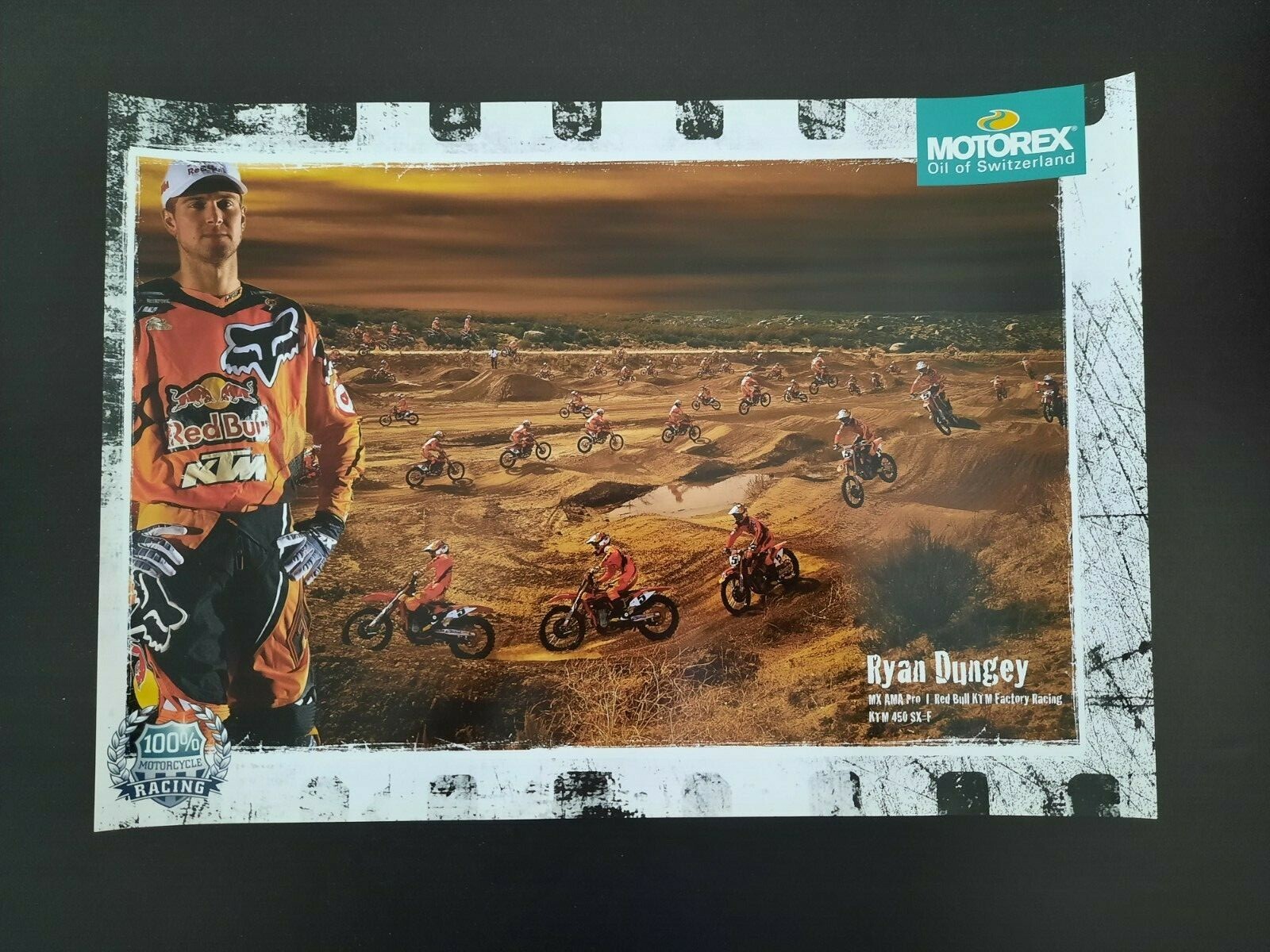 Vintage Poster 2014 Ryan Dungey KTM 450 SX-F Motocross Supercross Red ...