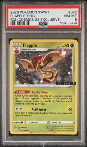 2020 Pokemon SWSH Flapple Holo Rare Cosmos GameStop Exclusive #022 PSA ...