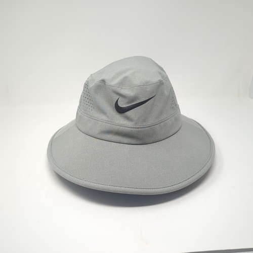Nike Golf Bucket Hat Vented Sun Boonie Draw String Tightener Grey Black ...