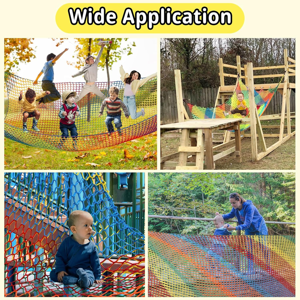 Playground Safety Net 6.5' X 9.8', Double Layers Climbing Cargo Net for ...