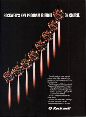 Rockwell KKV Program Print Ad 1994 Kinetic Kill Vehicle Defense | eBay