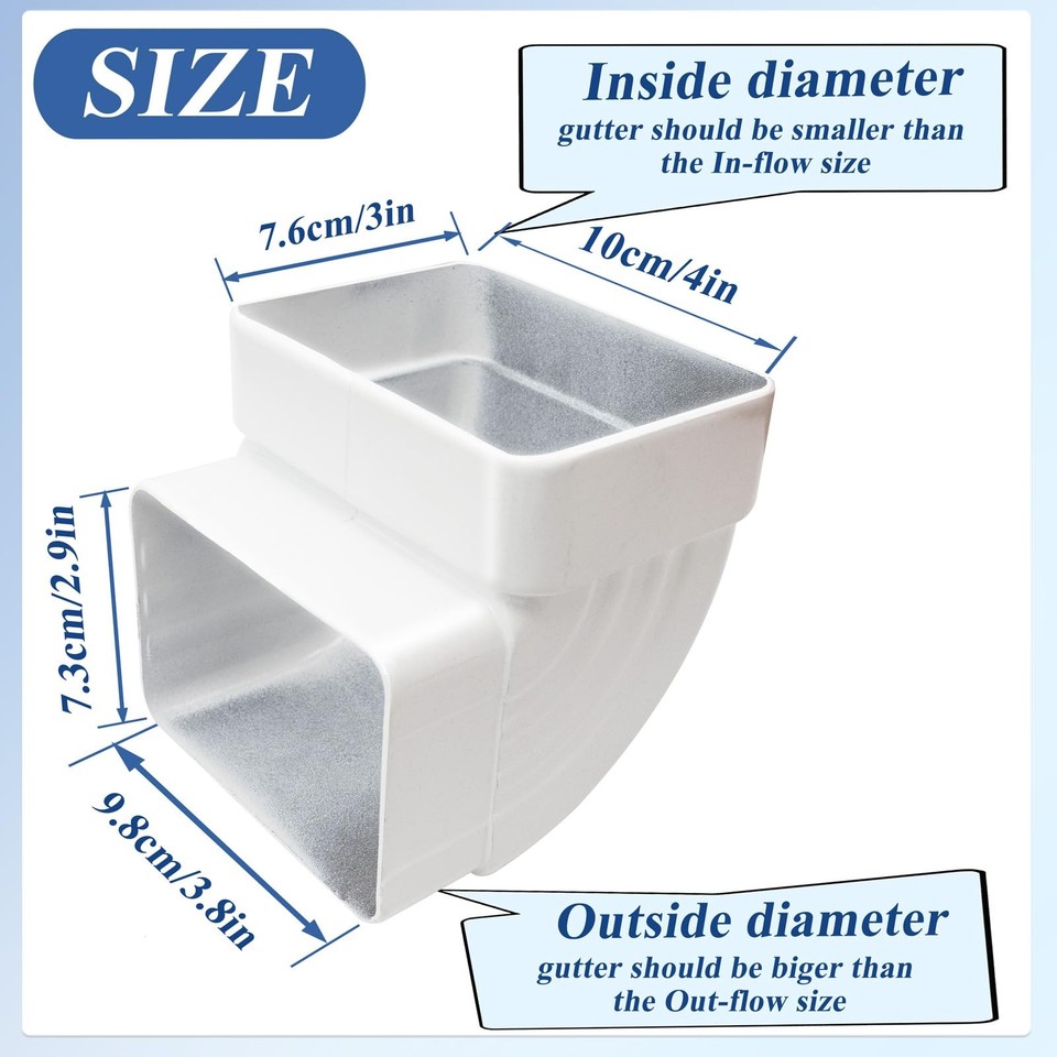 Gutter Elbow 3x4 90 Degree Downspout Elbow Gutter Connector Roofing ...