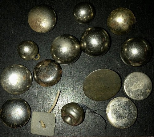 Antique Round Buttons Civil War Revolutionary Flat Head Vintage ...