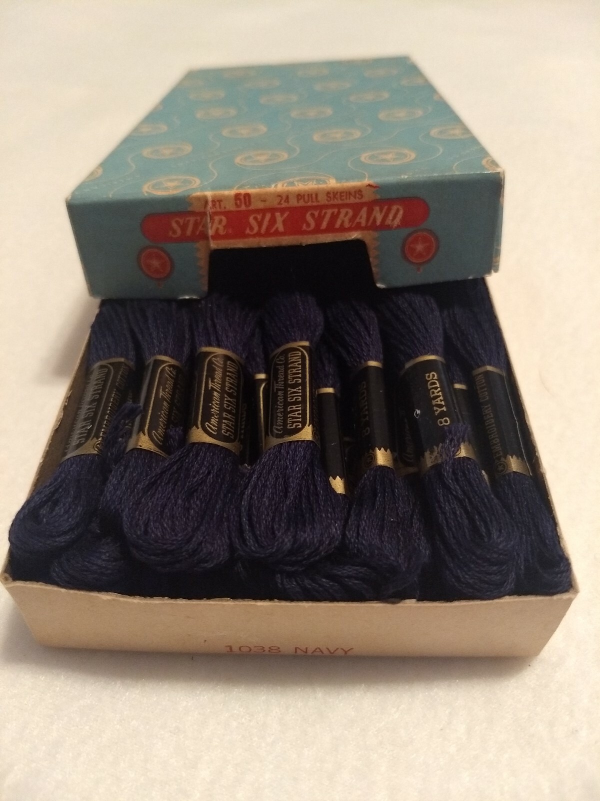 Vintage American Thread Company Star Six Strand Embroidery Floss Box of ...