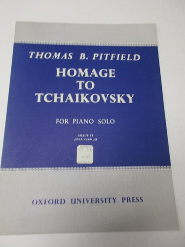 Thomas Pitfield Homage to Tchaikovsky Piano Sheet Music Oxford ...