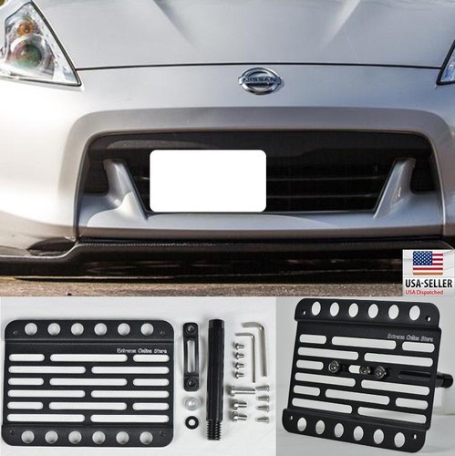 Front Tow Hook Mount License Plate Bracket Holder For 09-12 Nissan 370z ...