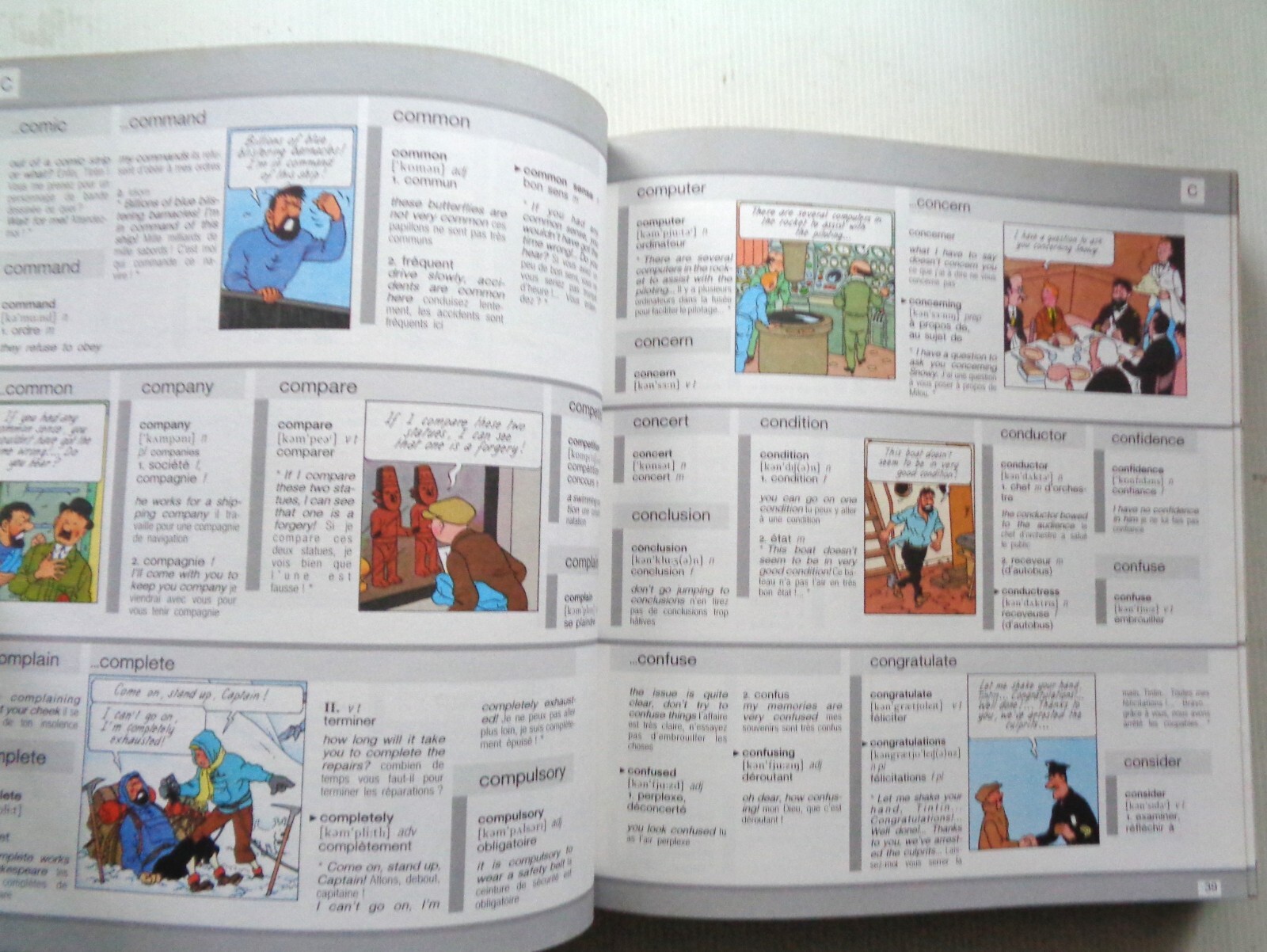 HARRAP'S Tintin To Country Words French English 1990 Casterman TB ...