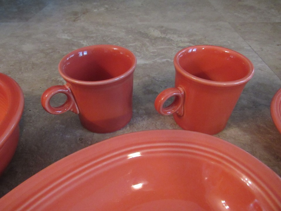 12 piece Fiestaware red set, platters, plates, dishes, cups, bowls | eBay