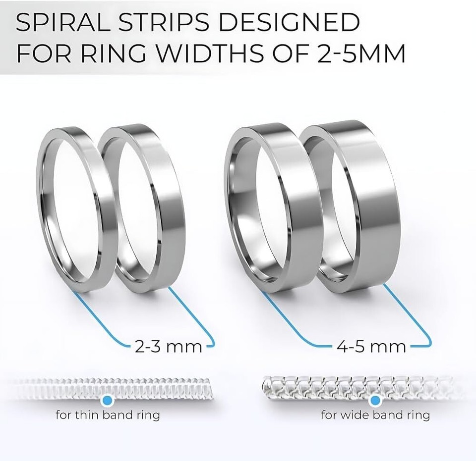 12Pcs Ring Size Adjuster Invisible Clear Ring Sizer Jewelry Fit Reducer ...