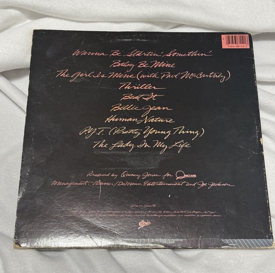 1st Press Misprint Error 1982 Michael Jackson Thriller QE38112 LP RARE ...