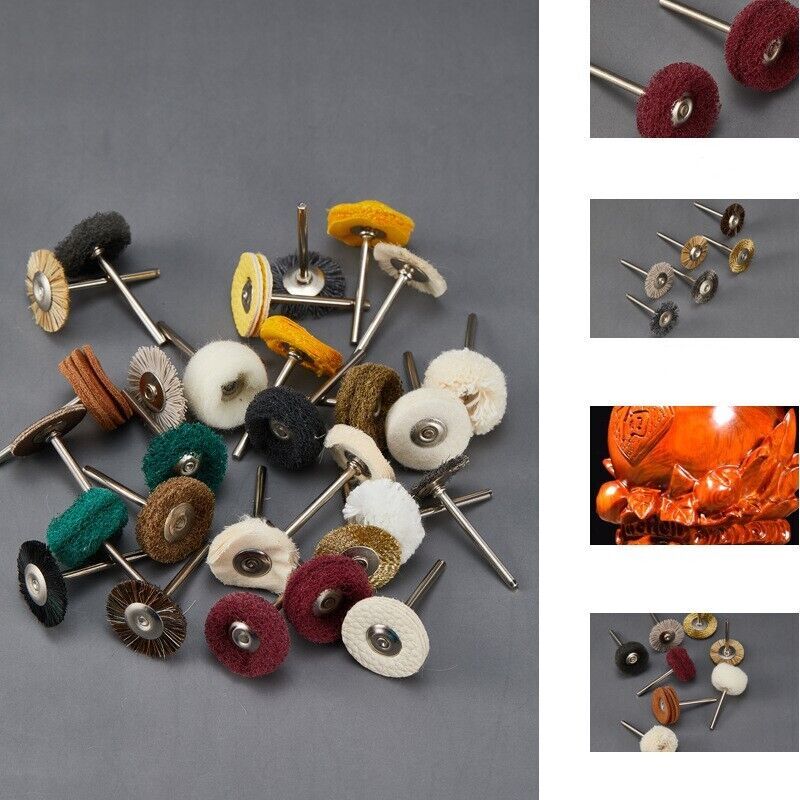 10pcs 3mm Shank Polishing Cotton Cloth Wheel Brush Rotary Buffing 1 ...