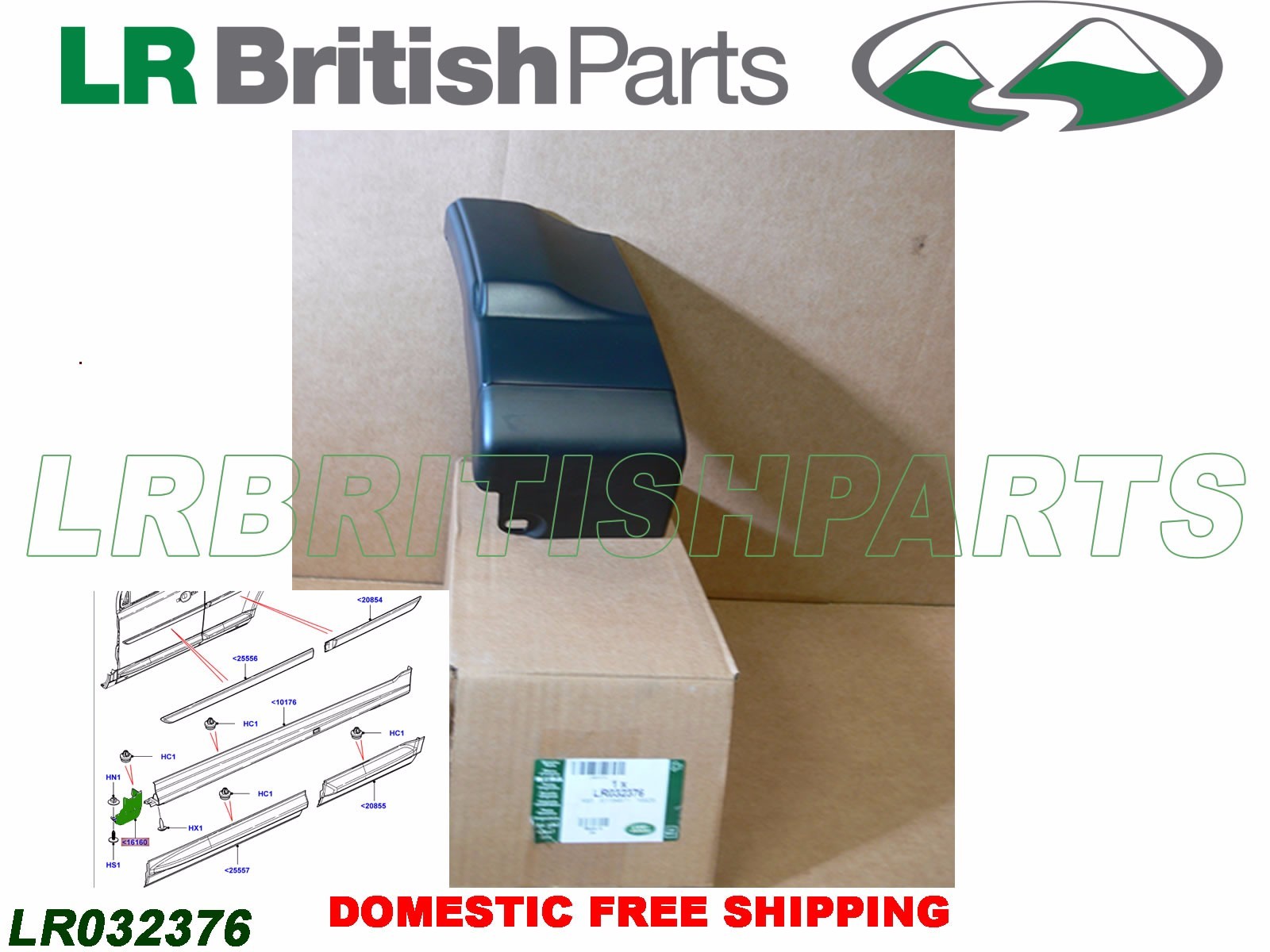 GENUINE LAND ROVER FRONT FENDER LOWER MOULDING LR2 LH NEW LR032376 | eBay