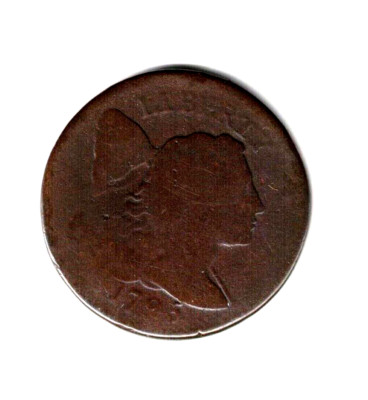 1795 Plain Edge Large Cent Flowing Hair US United States Penny HARD ...