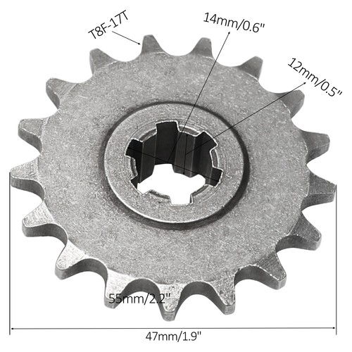 T8F 17T Front Engine Sprocket Mini Pocket Bike ATV 33cc 43cc 47cc 49cc ...