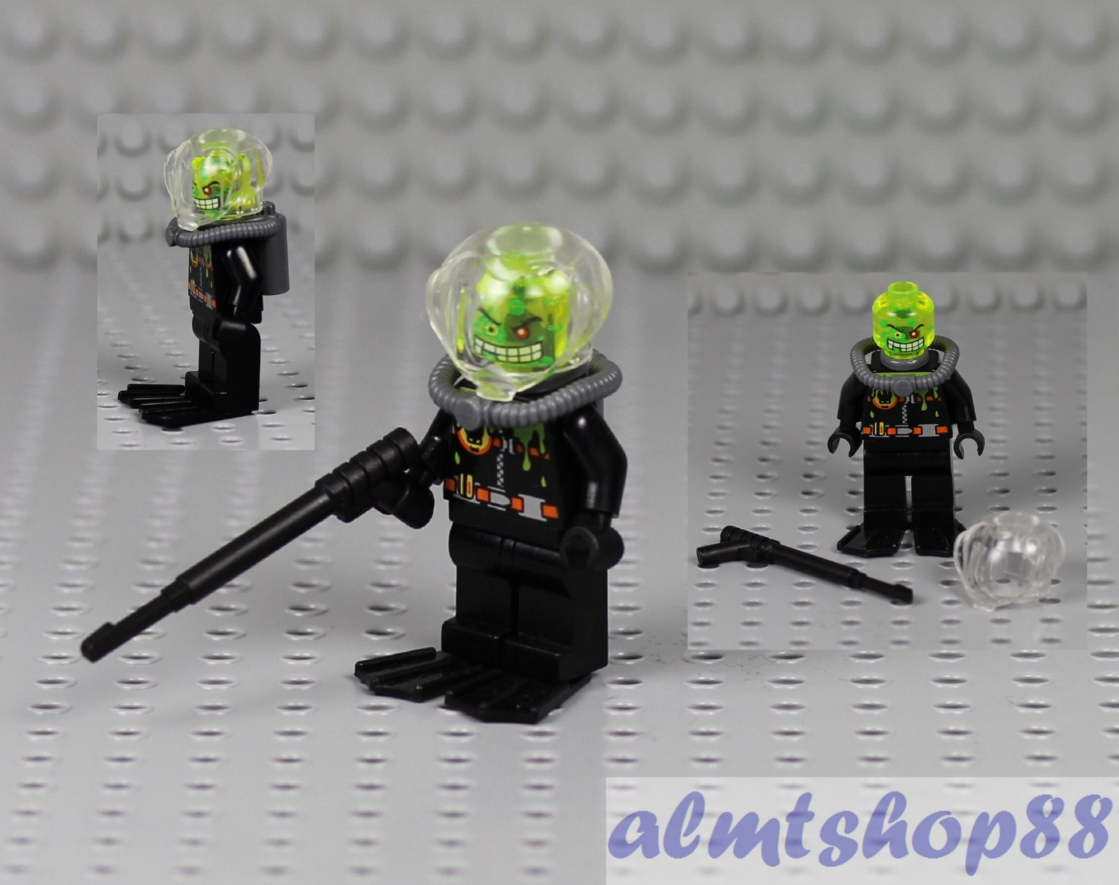 LEGO - Slime Face Minifigure - 8636 Agents Villain Wetsuit Zipper Neon ...