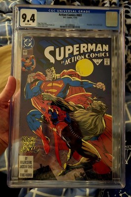 9.4 Graded Nov 1992 Superman In Action Comics Night of The Jackal #683 ...