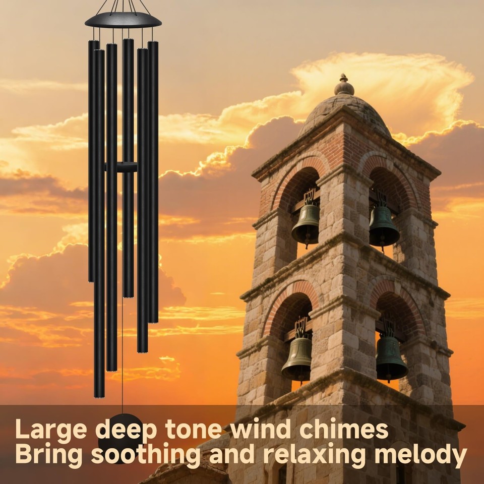 66 Extra Large Wind Chimes for Outside Deep Tone 6 Tubes | eBay