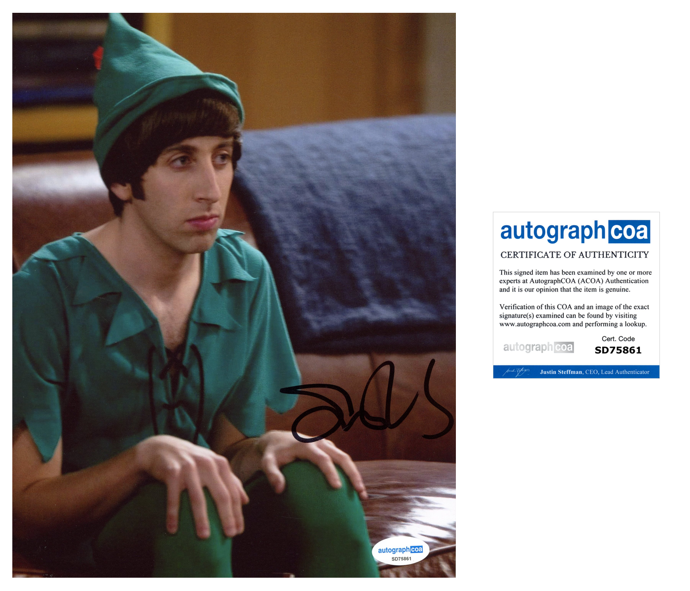 Simon Helberg ‘The Big Bang Theory’ Signed 8x10 Photo ‘Howard Wolowitz ...