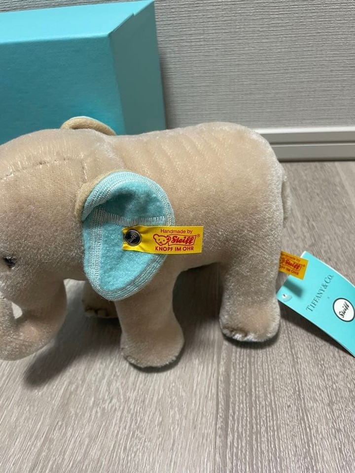 Tiffany x Steiff Elephant Tiffany Blue Plush Toy Limited Edition with ...