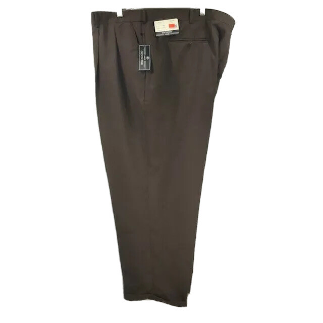 Bocaccio UOMO Men's Brown Dress Pants Pleated Front Cuffed Hem Sizes 56 ...