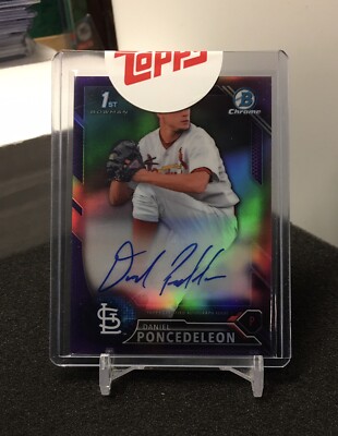 Daniel Ponce de Leon Purple 1st Autograph 2016 Bowman Chrome card CPA ...