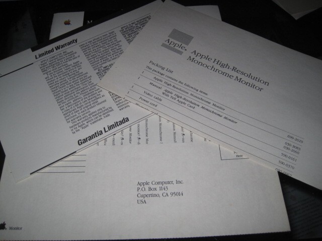 Apple Macintosh High-Resolution Monochrome Display Owner's Guide ...