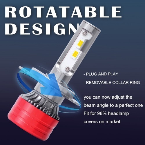 1 Pair F5 H4 DC9-23V / 24W / 6500K / 2500LM IP67 Car LED 3570 Lamp ...