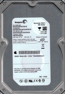 Seagate ST3250824AS P/N: 9BD133-040 F/W: 3.BQH MAC 655-1316A 250GB TK ...