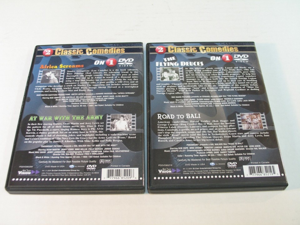 Classic Comedy DVD 4 Movie Box Set Abbott & Costello Dean Martin Jerry ...