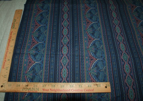 RJR Fabric Jinny Beyer Blue Stripe Rows Paisley Design 36 x44 New Fast ...