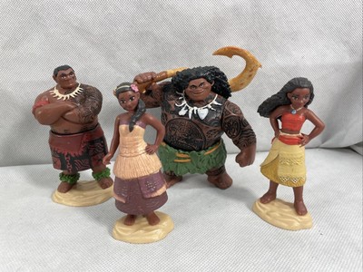 Disney Pixar Moana and Maui Mini PVC Painted 4 Figures Cake Toppers 6/2 ...