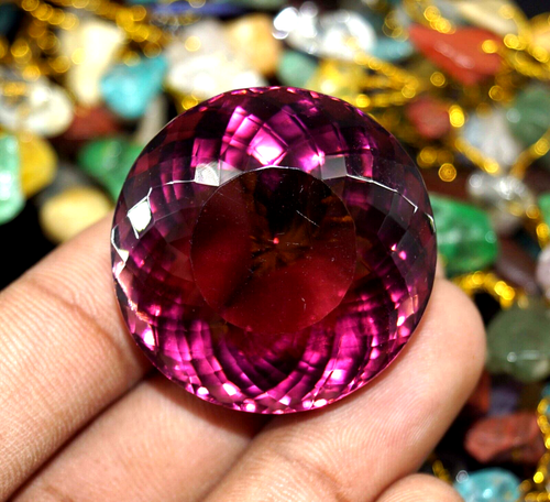Certified Natural Brazilian 103 Ct Round Cut Shiny Purple Topaz Loose ...