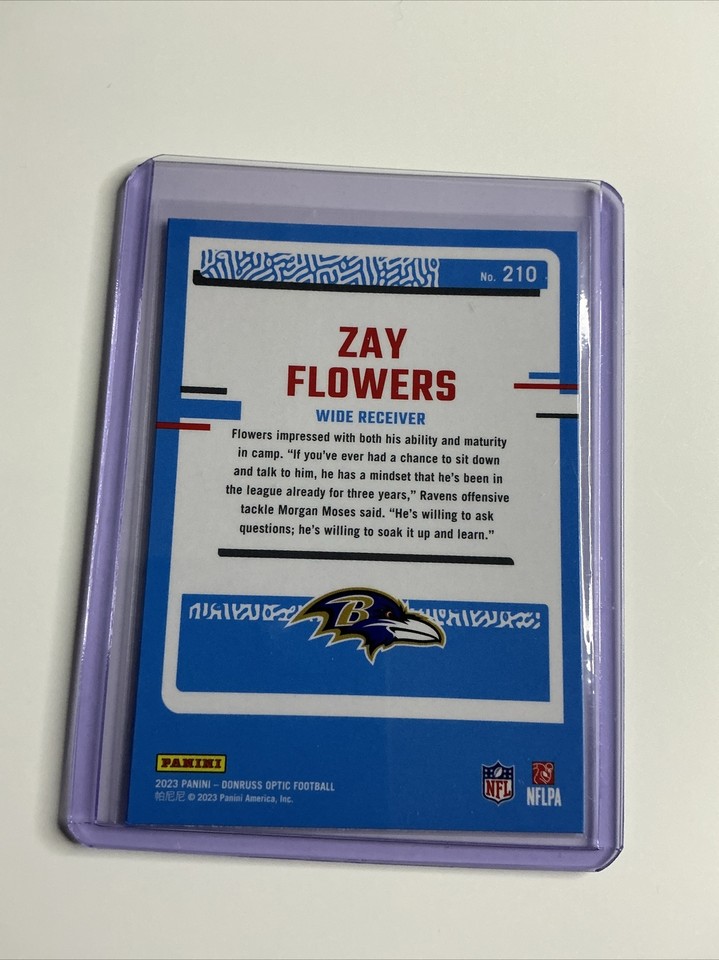 2023 Panini Donruss Optic Zay Flowers #210 Rated Rookie Base Set Ravens ...