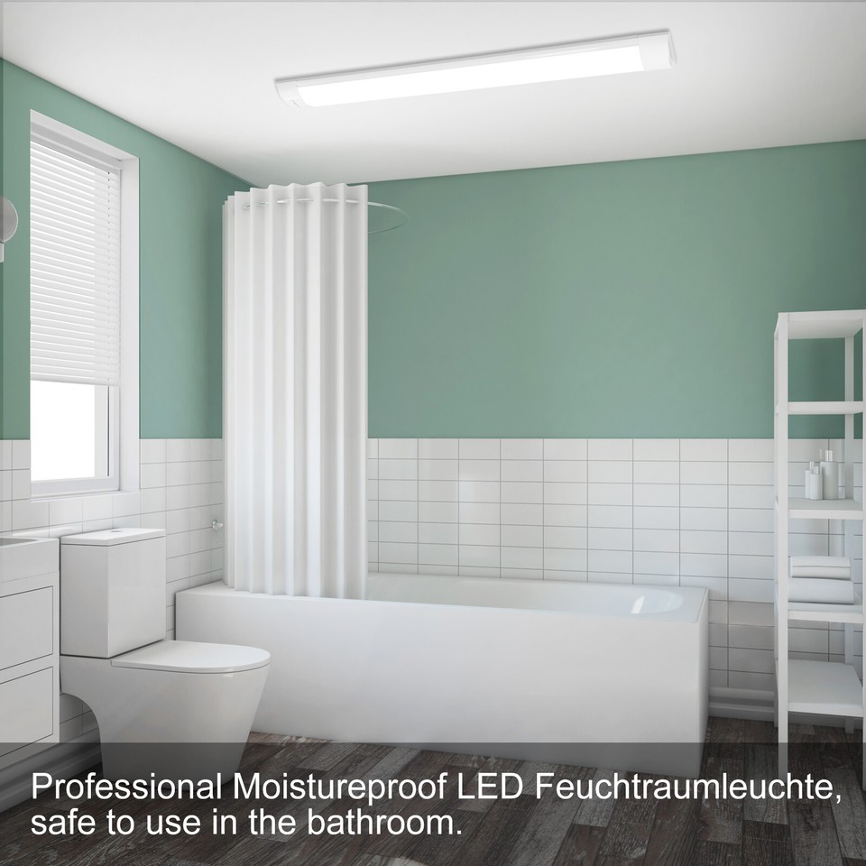 7x4FT 120cm LED Slim Ceiling Batten Tube Light Linear Fluro Fluorescent ...