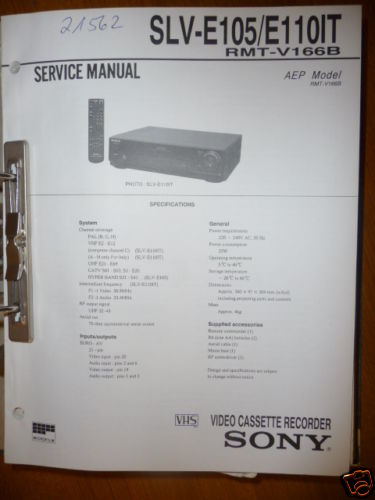 Service-Manual Sony SLV-E105/E110IT Video Rec,ORIGINAL | eBay.de