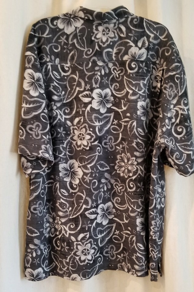Tommy Bahama Silk Hawaiian Camp Floral Button Up Mens Size 1XB | eBay