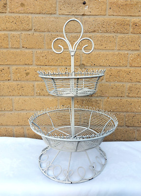Vintage Style 2 Tier Round Metal Wire Cake Stand for Weddings Special ...