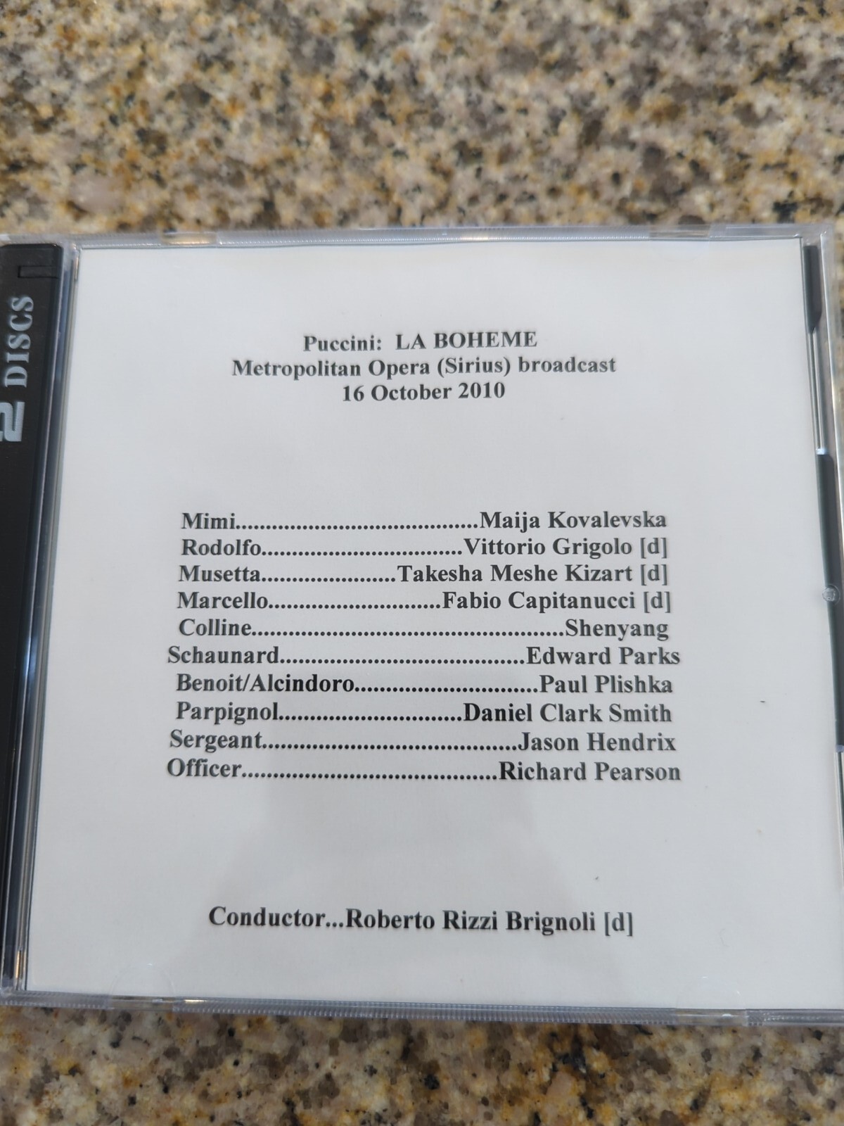 Rare Live Opera Recording CD -46 La Bahome MET Kovalevska Grigolo ...