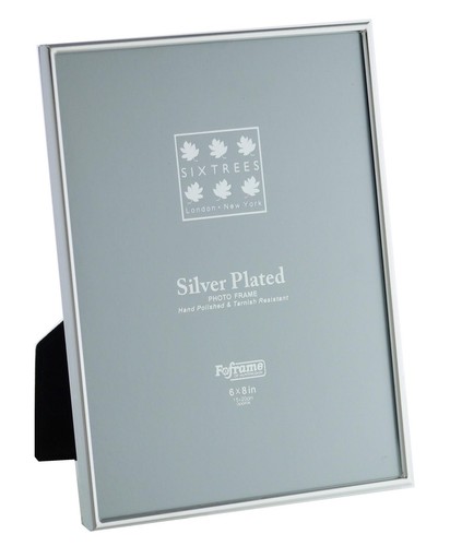 Sixtrees Cambridge Narrow Rim Silver Plated 8x6 inch Photo Frame ...