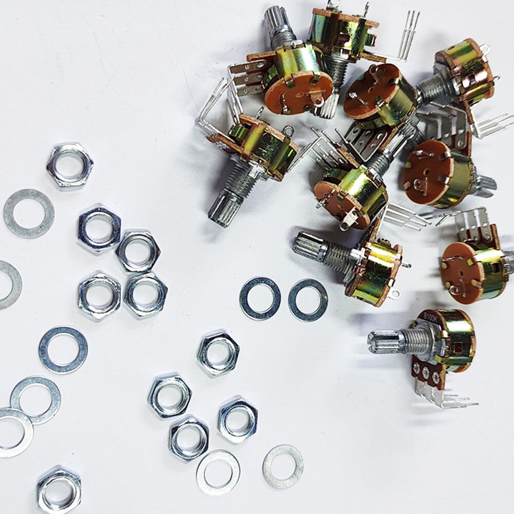 10Pcs 100K WH148 Ohm Linear Taper Rotary Potentiometer Panel Pot B100K ...