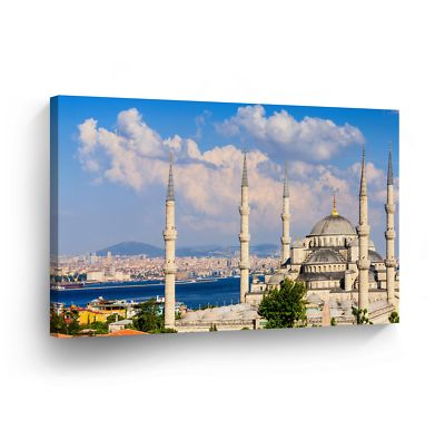 Islamic Wall Art Blue Mosque and the Clouds in Istanbul Canvas Print ...