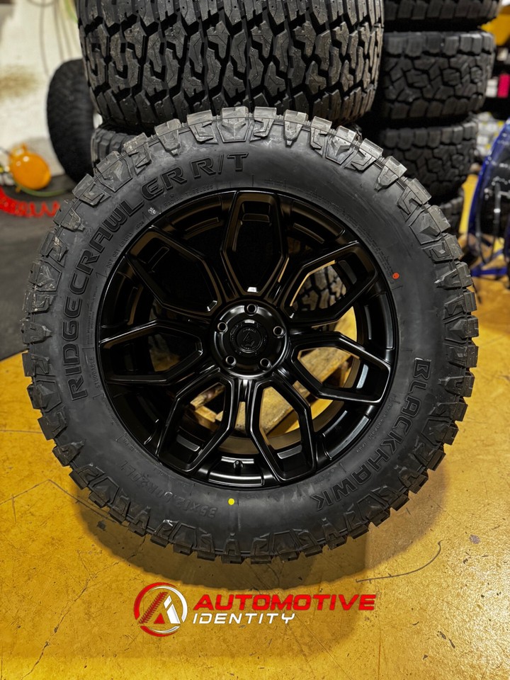 20x10 Arena A116 Cobra Black Wheels 35" RT AT Tires 5x5 Jeep Wrangler ...