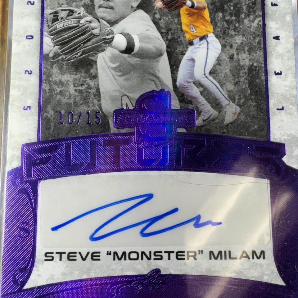 2025 Leaf Spectacular Steve “Monster” Milam Auto Purple 10/15 LSU Color ...