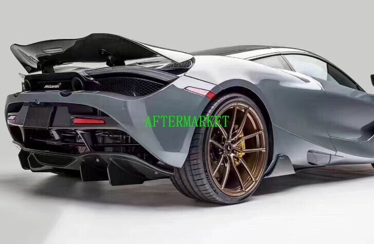 FIT FOR MCLAREN 720S 2-DOOR CARBON FIBER REAR BUMPER DIFFUSER SPLITTER ...