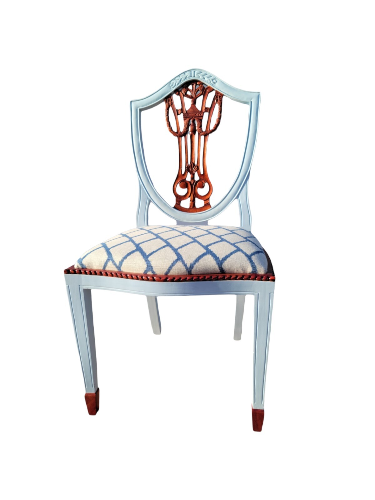 Gustavian shield back swags Hepplewhite in solid mahogany | eBay